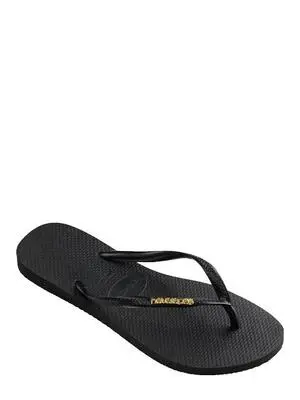 Havaianas Slim Logo Flip Flop Black/golden