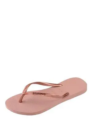 Havaianas Slim Logo Flip Flop - Crocus Rose/gd Blush
