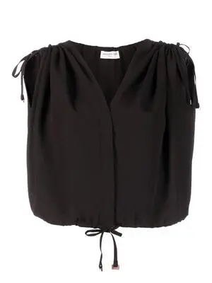 Veronique Leroy Véronique Leroy Silk-Crepe Gather Top Choco