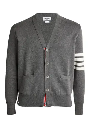 Thom Browne Cotton 4-bar Stripe Cardigan - Grey