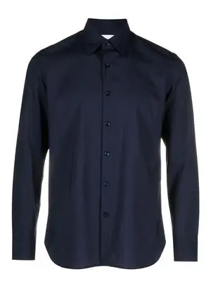 PT TORINO Straight-point Collar Wool Shirt - Blue
