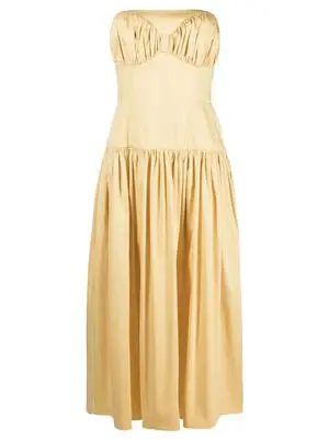 Tove TOVE Lauryn Strapless Midi Dress Yellow