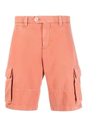 Brunello Cucinelli Cotton Cargo Shorts - Orange