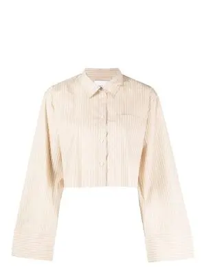 FRAME Classic-collar Long-sleeve Shirt - Neutrals