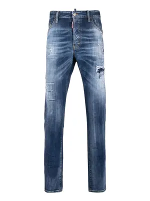Dsquared2 Slim-fit Distressed-finish Jeans - Blue
