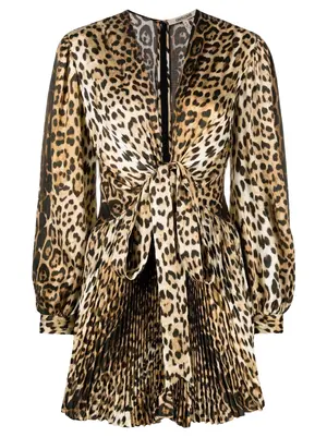 Roberto Cavalli Leopard-print Mini Dress - Orange