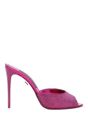 Dolce & Gabbana Rhinestone-embellished Satin Sandals - Pink
