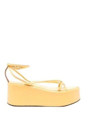 ATP ATELIER Nole 80mm Leather Platform Sandals - Yellow