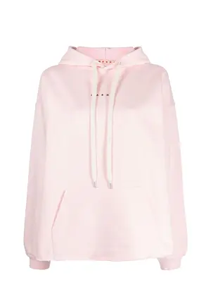 Marni Logo-print Cotton Hoodie - Pink