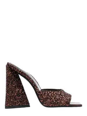 Attico Devon Sequin-embellished Sandals - Brown