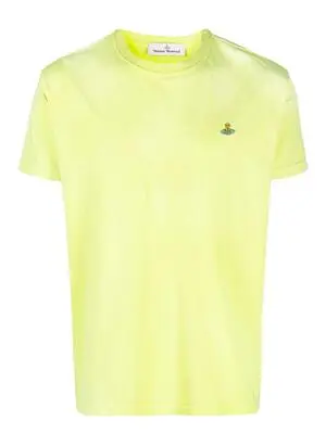 VIVIENNE WESTWOOD Orb Embroidered T-shirt Yellow
