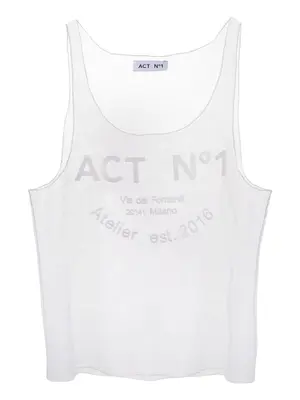 ACT Nº1 Logo Print Tank Top - White