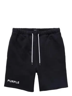 PURPLE BRAND Purple Brand Logo Print Cotton Track Shorts