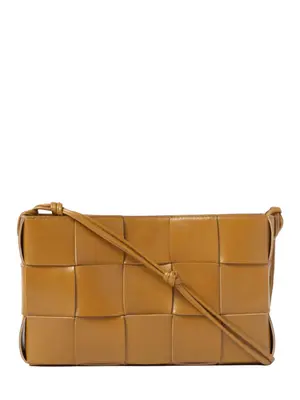 Bottega Veneta Small Drop Intrecciato Leather Shoulder Bag Camel