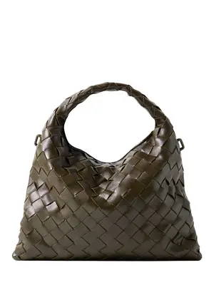 Bottega Veneta Small Drop Intrecciato Leather Shoulder Bag Dark Green