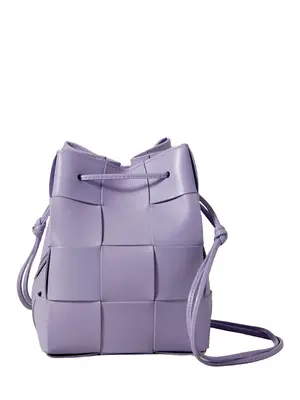 Bottega Veneta Bottega Veneta Cassette Intrecciato Leather Bucket Bag Lilac