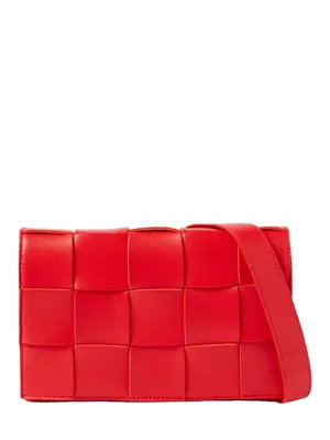 Bottega Veneta Cassette Medium Crossbody Bag Red