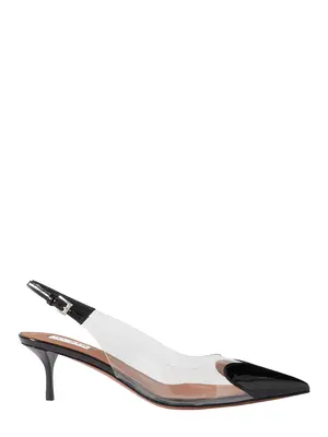 Alaïa Le Caur 55 Pu And Patent-leather Slingback Pumps - Black