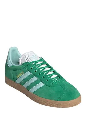 Adidas Adidas Gazelle Lace-Up Sneakers Green/flash Aqua/ Gold Met