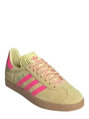 Adidas Adidas Gazelle Lace-Up Sneakers Powder Yellow/lucid Pink/gum