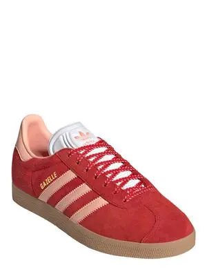 Adidas Adidas Gazelle Lace-Up Sneakers Scarlet/ Pink/ Gold Met.