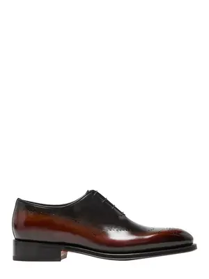 Santoni Santoni Kaj Brogue Leather Oxfords Black