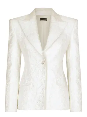 Dolce & Gabbana Turlington Brocade Blazer - White