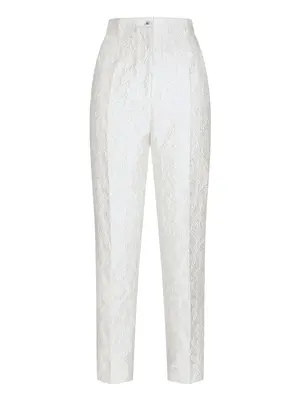 Dolce & Gabbana Embroidered Cigarette Trousers - White