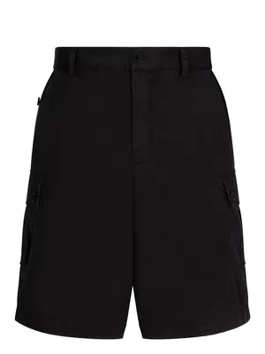 Dolce & Gabbana Logo-plaque Cargo Shorts - Black