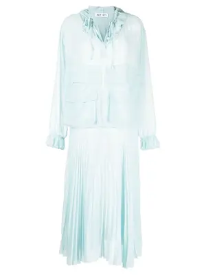 ACT Nº1 Pleated Organza Dress - Blue