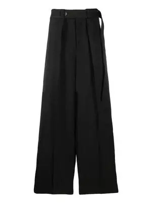 JIL SANDER Pleated Wide-leg Trousers - Black