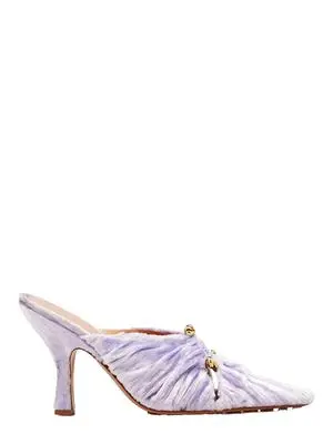 Bottega Veneta Velvet Pointed-toe Mules - Purple