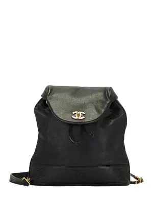 Chanel Vintage Triple Cc Backpack - Black