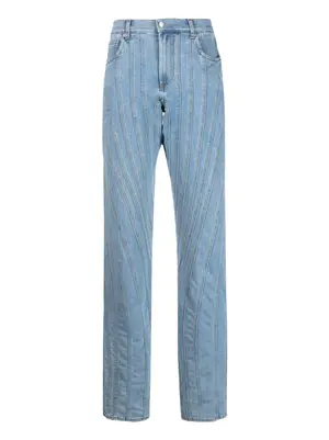 MUGLER Spiral Straight-leg Jeans - Blue