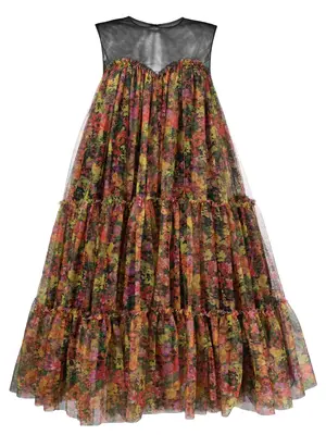 PHILOSOPHY DI LORENZO SERAFINI Philosophy Di Lorenzo Serafini Floral-Print Tiered Dress