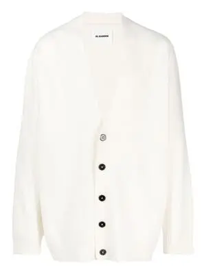 JIL SANDER Button-up Wool Cardigan - Neutrals