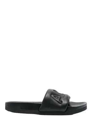 AMBUSH Logo Quilted Slides - Black