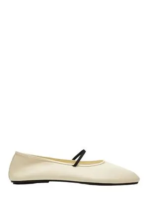 THE ROW Leather Ballet Flats - Ivory