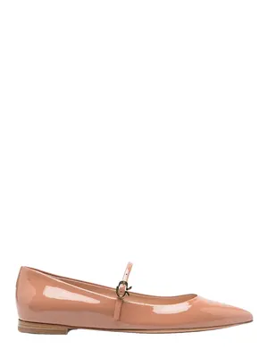 GIANVITO ROSSI Pointed-toe Ballerina - Neutrals