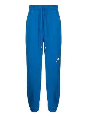 ADER ERROR Logo-embroidered Drawstring Cotton Trousers - Blue