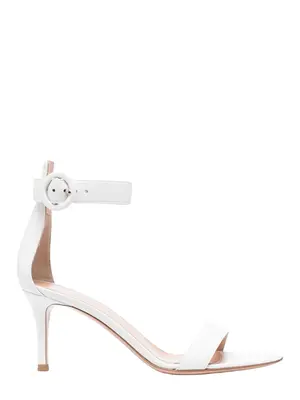 GIANVITO ROSSI Portofino 70 Leather Sandals - White