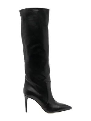 Paris Texas Stiletto 85mm Leather Boots - Black
