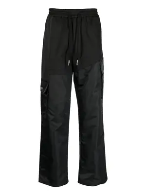 FENG CHEN WANG Panelled Drawstring Wide-leg Trousers - Black