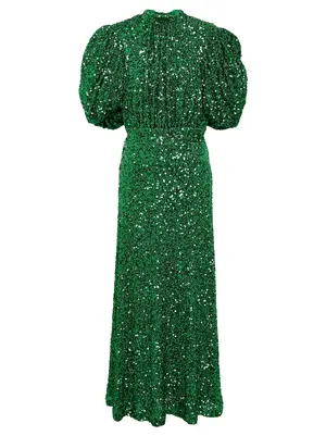 ROTATE BY BIRGER CHRISTENSEN Sequined Maxi Dress - Green