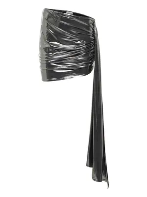 Magda Butrym Metallic Ruched Miniskirt - Silver