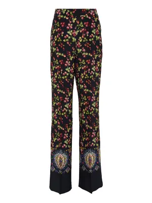 Etro Printed High-rise Silk Pants - Multicoloured