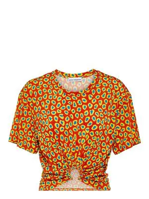 Rabanne Second Skin Leopard-print Top - Multicoloured