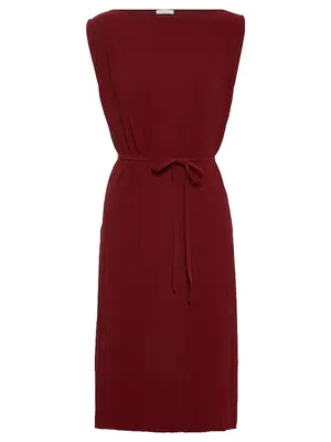 Max Mara Teulada Pleated Jersey Dress - Red