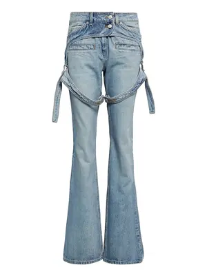 COURREGES Courrèges Mid-rise Bootcut Jeans - Blue