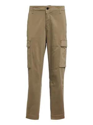 Ag Cropped Cotton-blend Cargo Pants - Neutrals